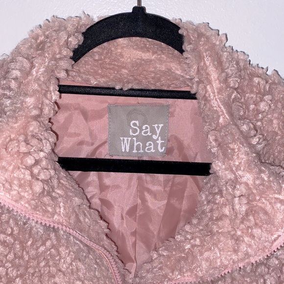 Say What? | Jackets & Coats | Fuzzy Bomber Jacket | Poshmark
